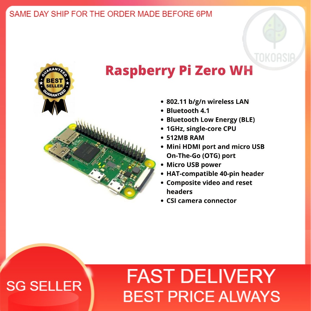 Raspberry Pi Zero WH + Kits | Shopee Singapore