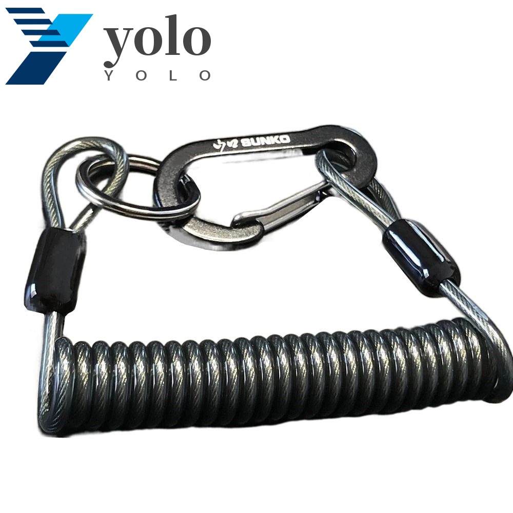 YOLO Fishing Missed Rope Stretch Heavy Duty Elastic Coil Key Cord Key ...