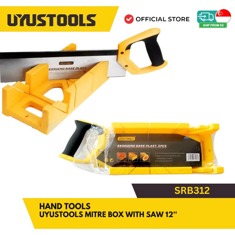 UYUSTOOLS MITRE BOX WITH SAW 12'' CUTTING WOOD | Shopee Singapore