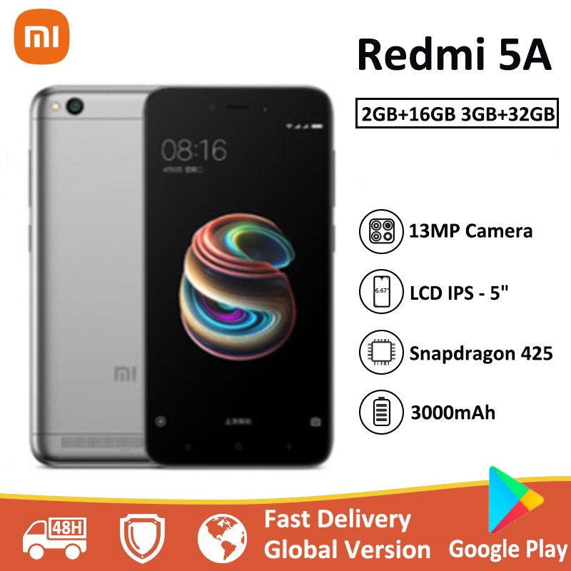 Xiaomi Redmi 5A Smartphone Qualcomm Snapdragon 425 LCD 5 Inch 3000mAh ...