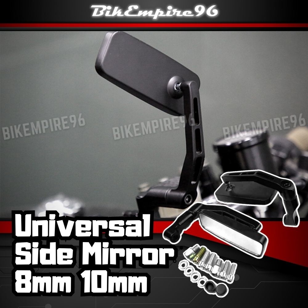Universal Motorcycle Side Mirror 8mm 10mm Screw Diameter Clear Glass ...