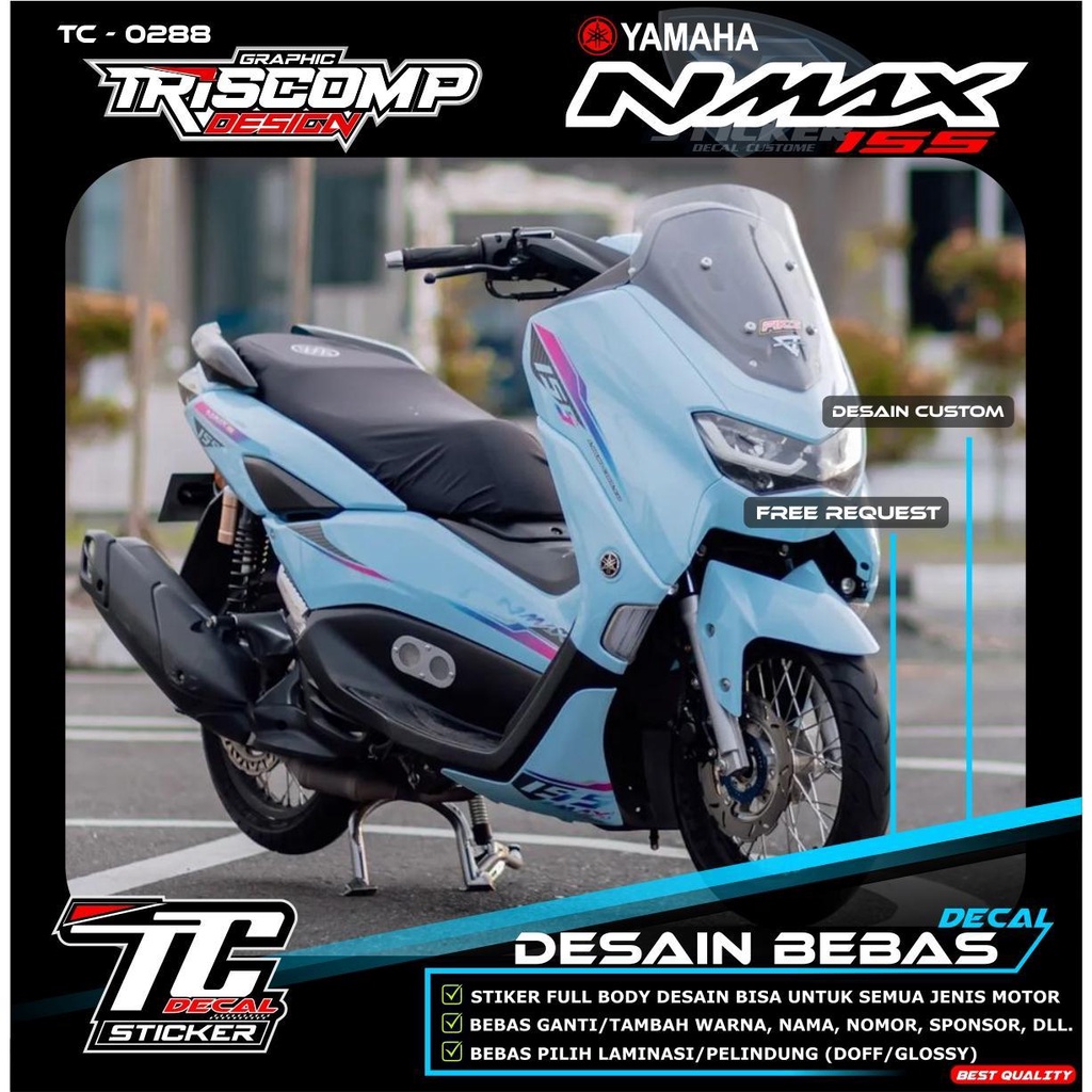 New NMAX Decal Sticker Super glossy Shiny / Doff Custom Design NMAX ...