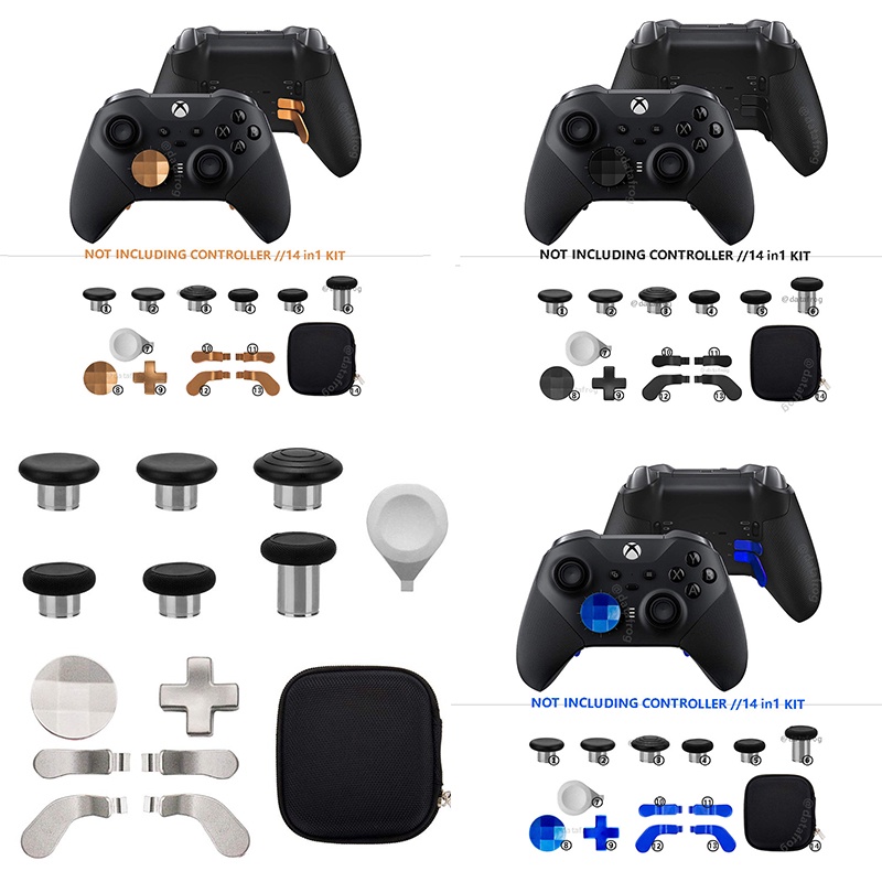 14 in 1 Metal Thumbsticks for Xbox One Elite Series 2, Elite Series 2 ...