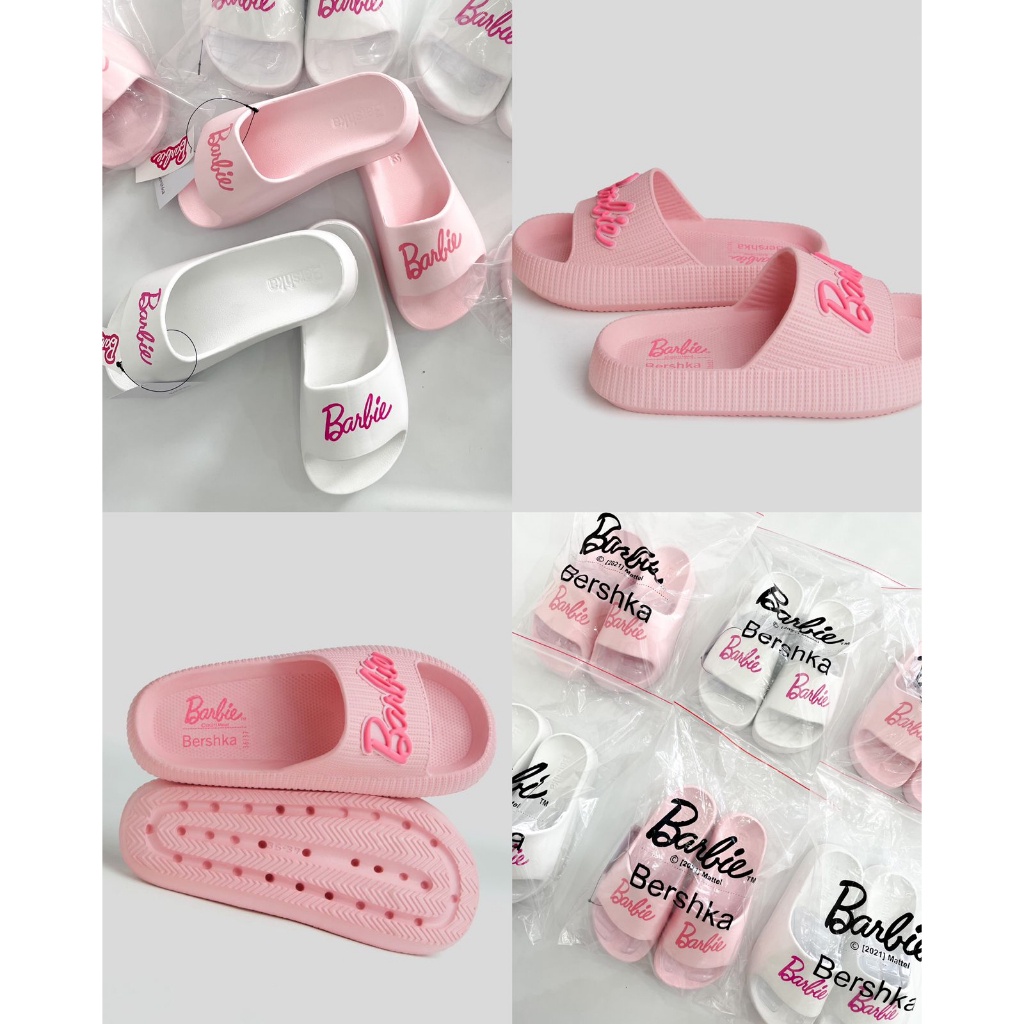 Bershka x Barbie Flat Slider sandals/BSK Barbie chunck rubbers sandals ...