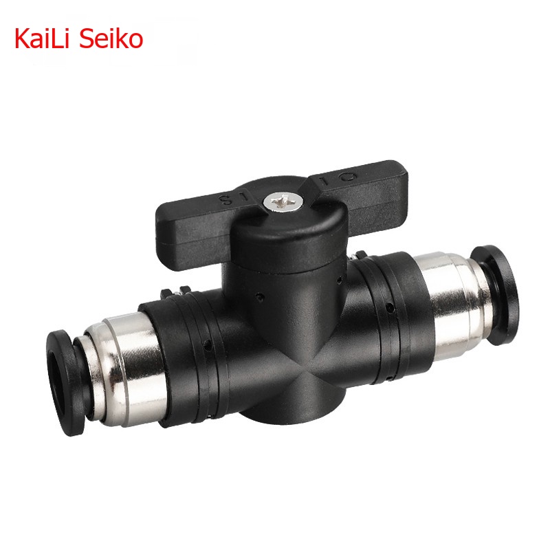 Pneumatic Push In Quick Joint Connector Hand Valve To Turn Switch ...