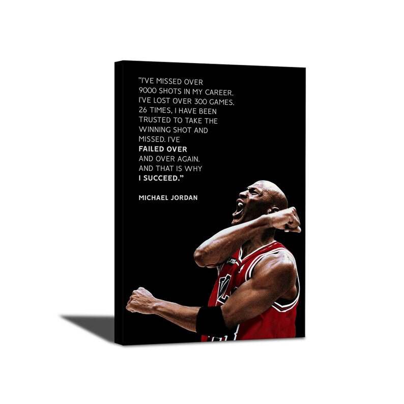 Michael Jordan Quote Wall Art Canvas Goat Mentality Inspirational Mj ...