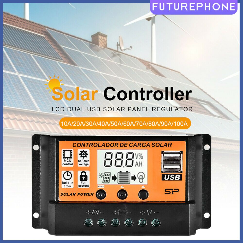 Solar Charge Controller Solar Panel Controller With Dual Usb Port 12v ...