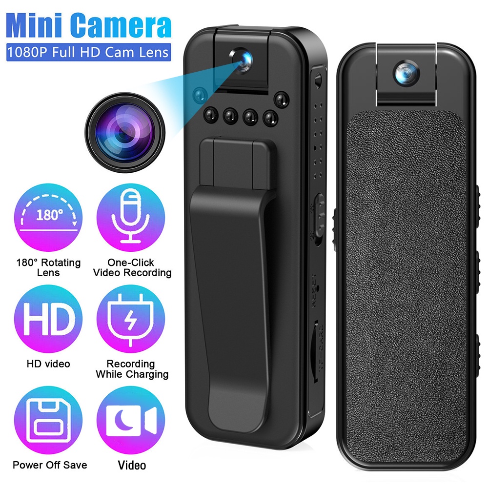 Mini Body Worn Action Camera 1080P with Upgraded Clip Wearable ...