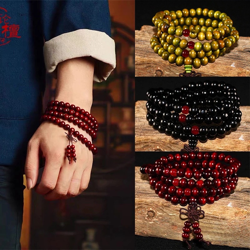 Natural Sandalwood Buddhist Buddha Bangles/ Adjustable Multi-Layer ...