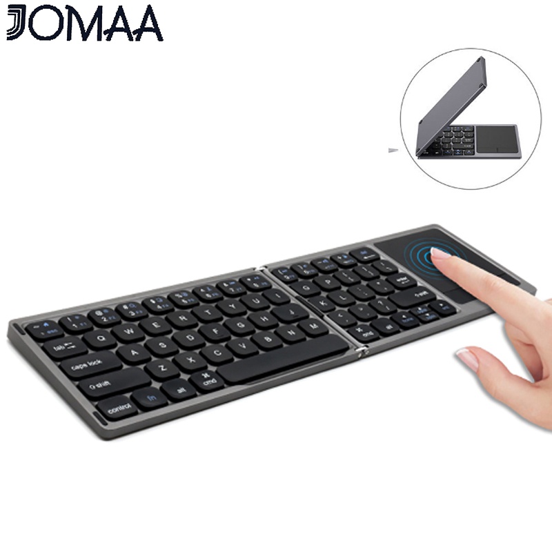 Jomaa Folding Bluetooth Keyboard With Touchpad Numberic Keypad Rechargeable Wireless Keyboard