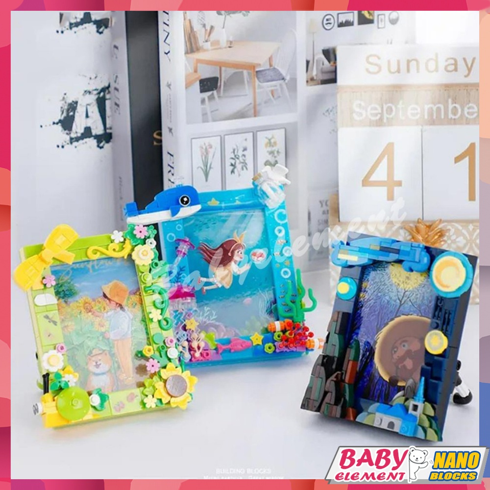 Photo framework Puzzle Building Blocks Ocean Sunflower Starry Night ...