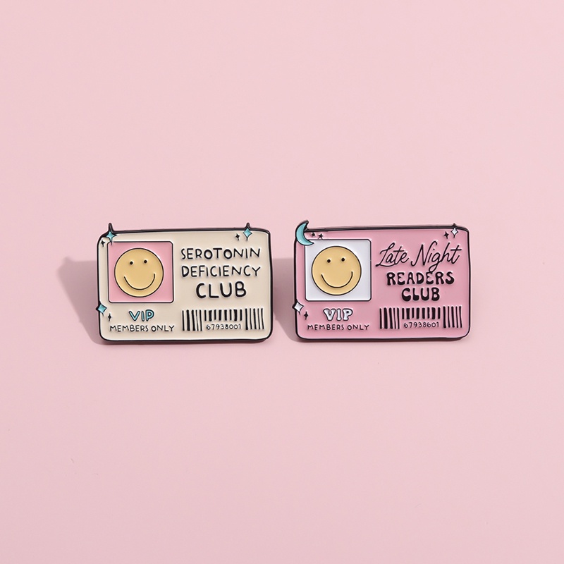 Funny Late Night Readers Club Enamel Pin Creative VIP Members Brooch ...