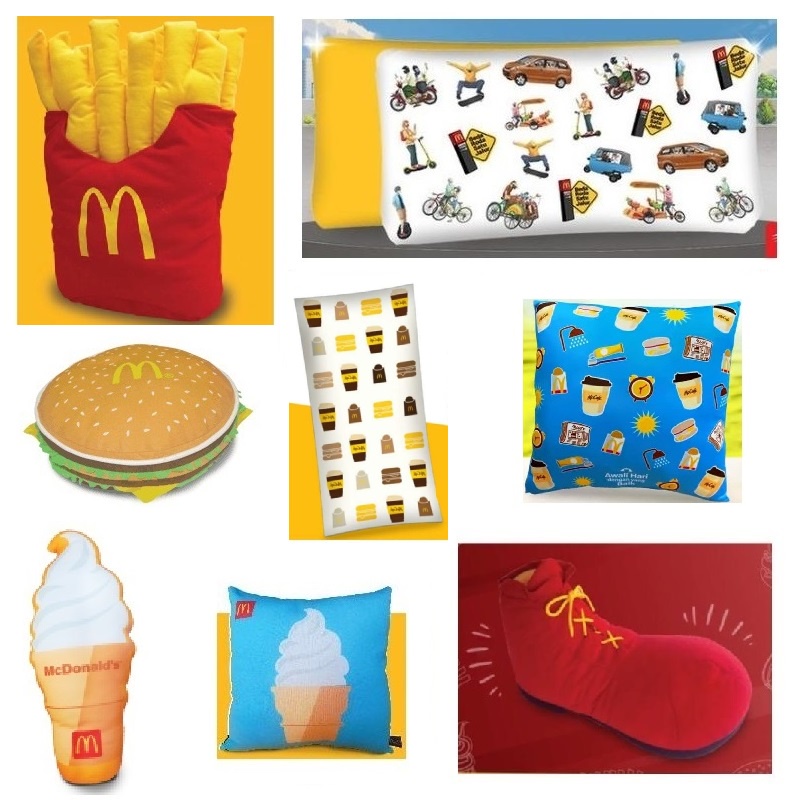 Mcd Pillow McDonald McDonalds Pillow Ice Cream Cone Ice Cream Burger ...