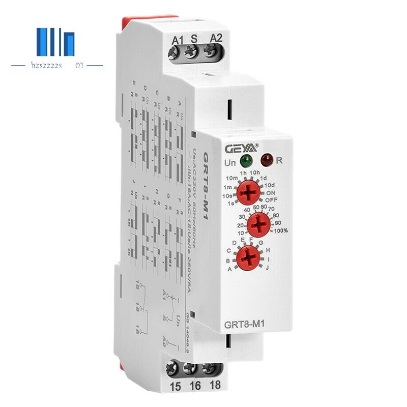 GEYA GRT8-M1 on Off Time Delay Relay 16A AC/DC12V-240V Multifunction ...