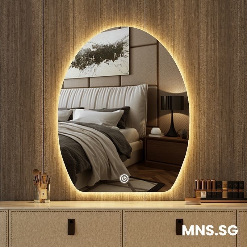 MNS Makeup Mirror Wall Mounted Egg Shaped Dressing Mirror Bedroom Wall ...