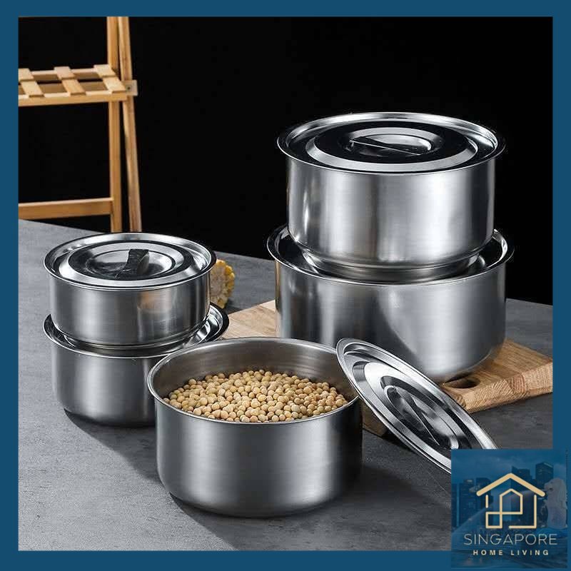 Multi-Purpose Stainless Steel Pot 5 in 1 Set with Lid Cover Kitchen ...