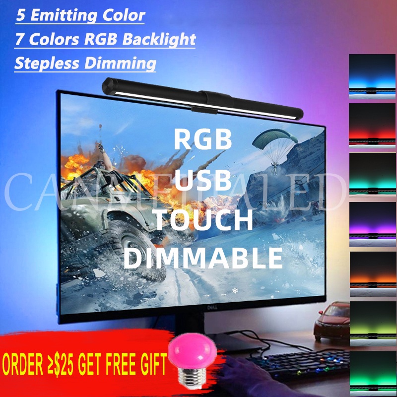 CANMEIJIA Computer monitor light screen bar hanging lamp dual color ...