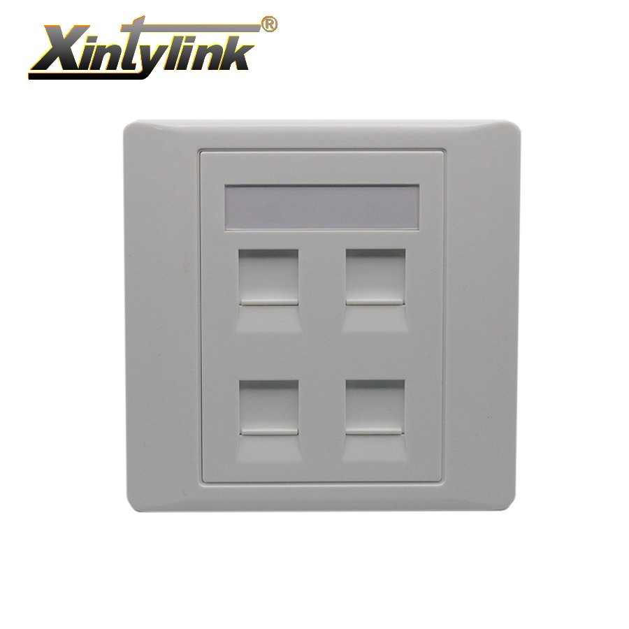 rj45 Socket jack modular 4 Port cat5e cat6 Keystone white pc Wall Face ...