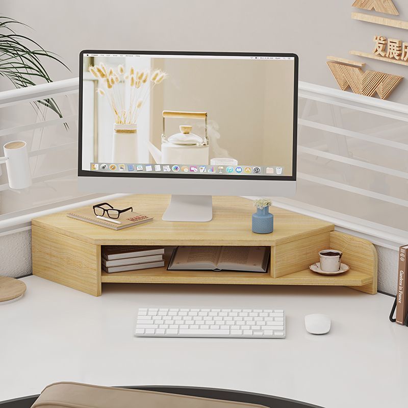 Computer Riser with Wire-Wrap Board Desktop Storage Shelf Monitor Stand ...