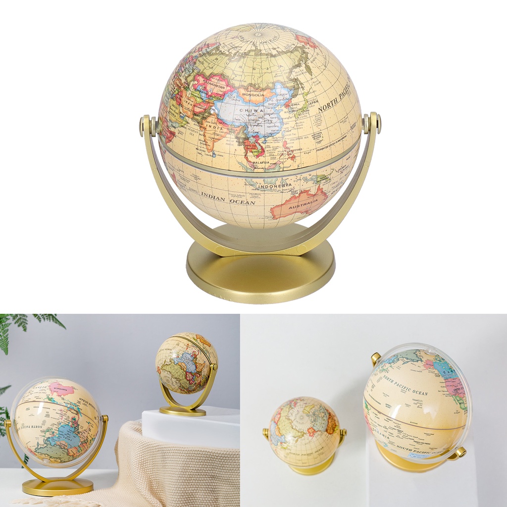 Mini World Map Globe English Edition Desktop Rotating Earth Geography ...