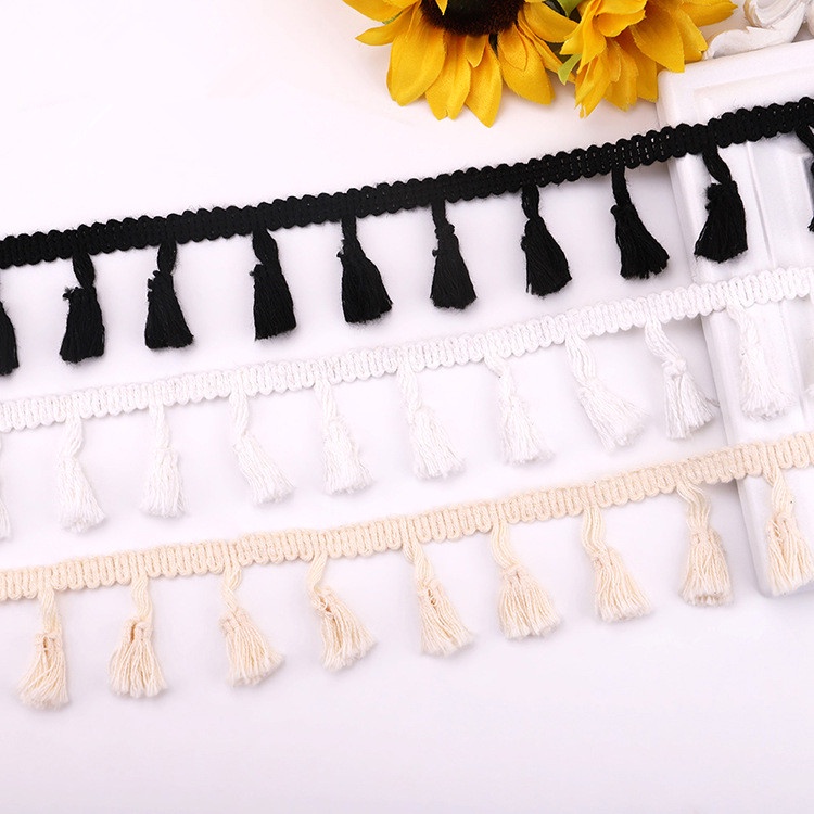 【1 Yard】Ruffles Lace Trim Black White Beige Knitting Ribbon Apparel ...