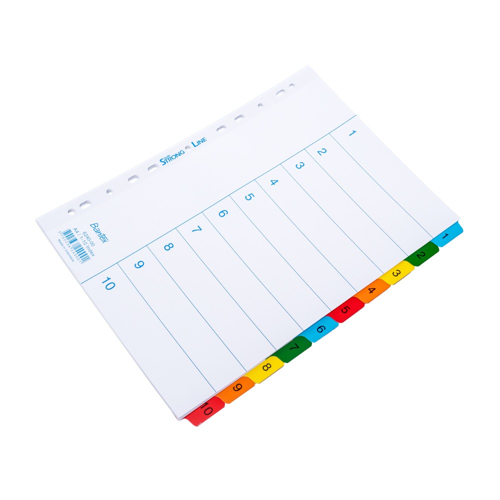 Bantex Divider Binder Divider A4 10 Sheets Numeric Index 1-10 6240 ...