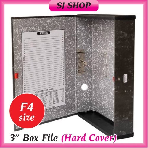 Box File F4 3inch | Hard Cover PVC | Box File with Clip | Arch Box File ...
