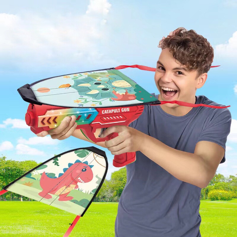 [Shopee Choice] Children Kids Catapult Gun Kite Toy Flying Glider Air ...