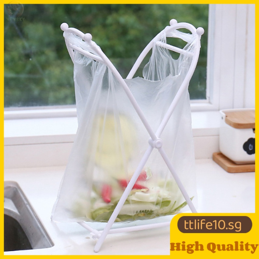 1 Pcs Trash Bags Holder Stand Foldable Countertop Waste Bag Kitchen ...