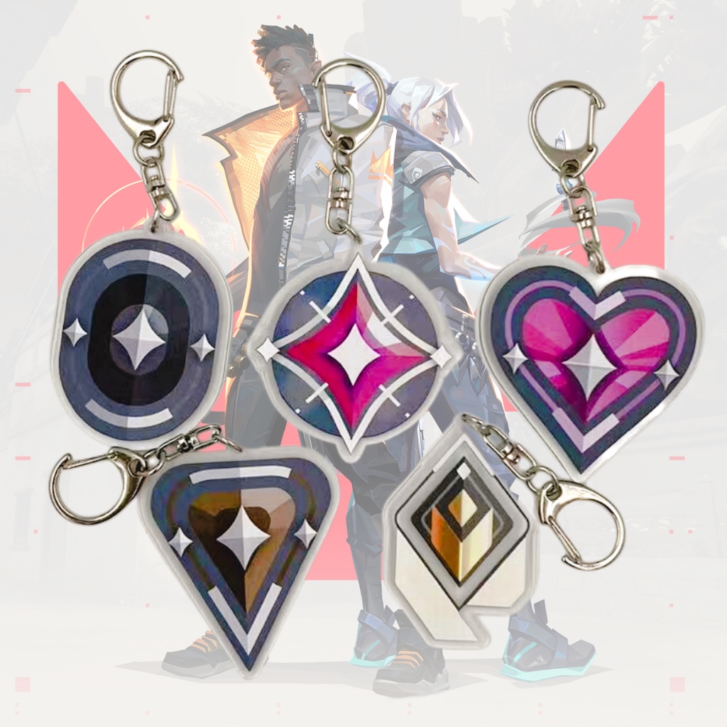 Rank Keychain Valorant Astra Killjoy Jett Sova Cypher Man Key Chain ...