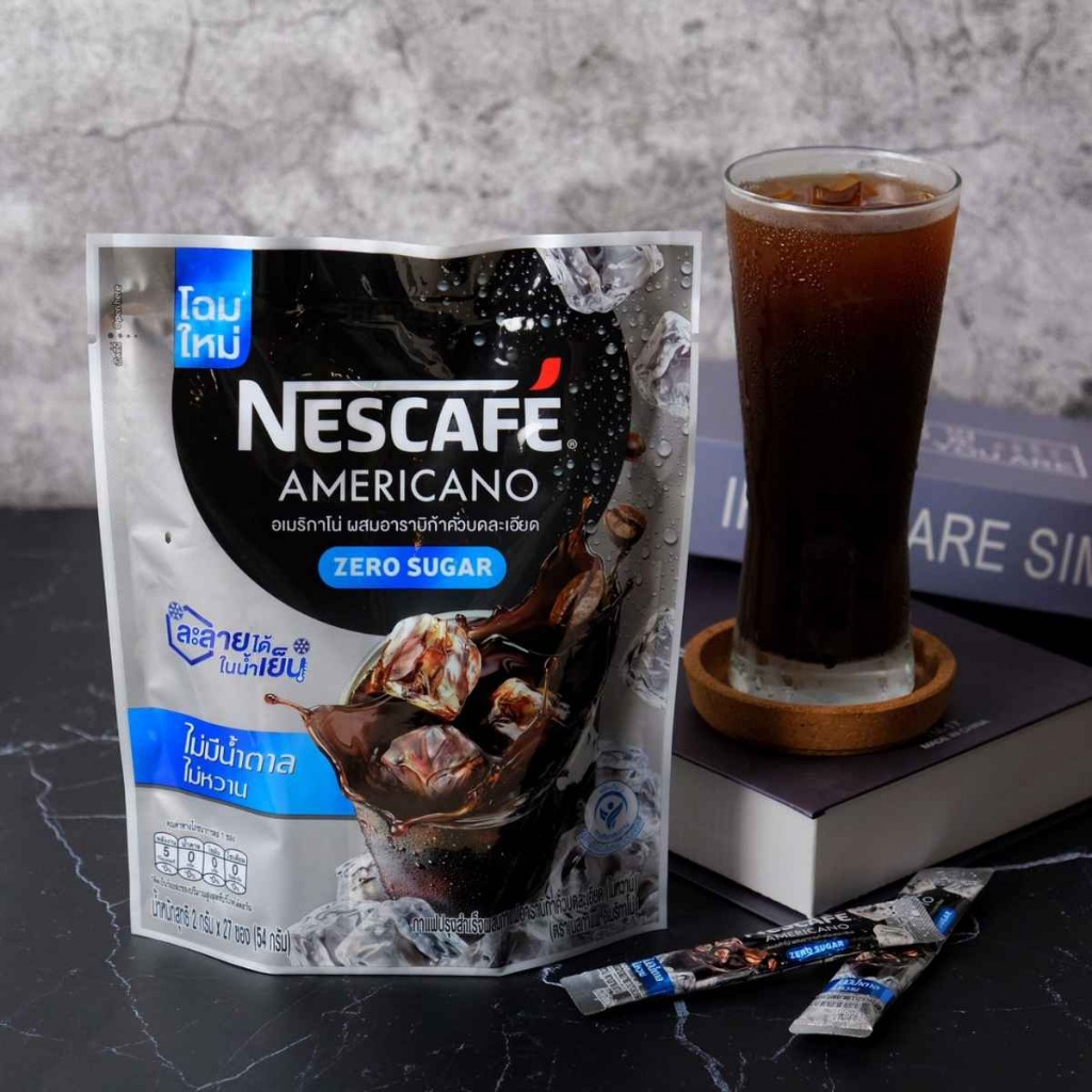 Nescafe Ice Americano - 3in1 No Sugar, Instant Coffee 25/27 Packets ...