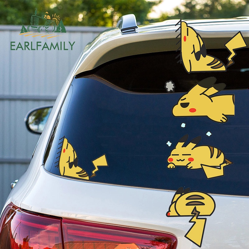 EARLFAMILY 13cm Pikachu Car Stickers Vinyl Motorcycle Windows Decals ...