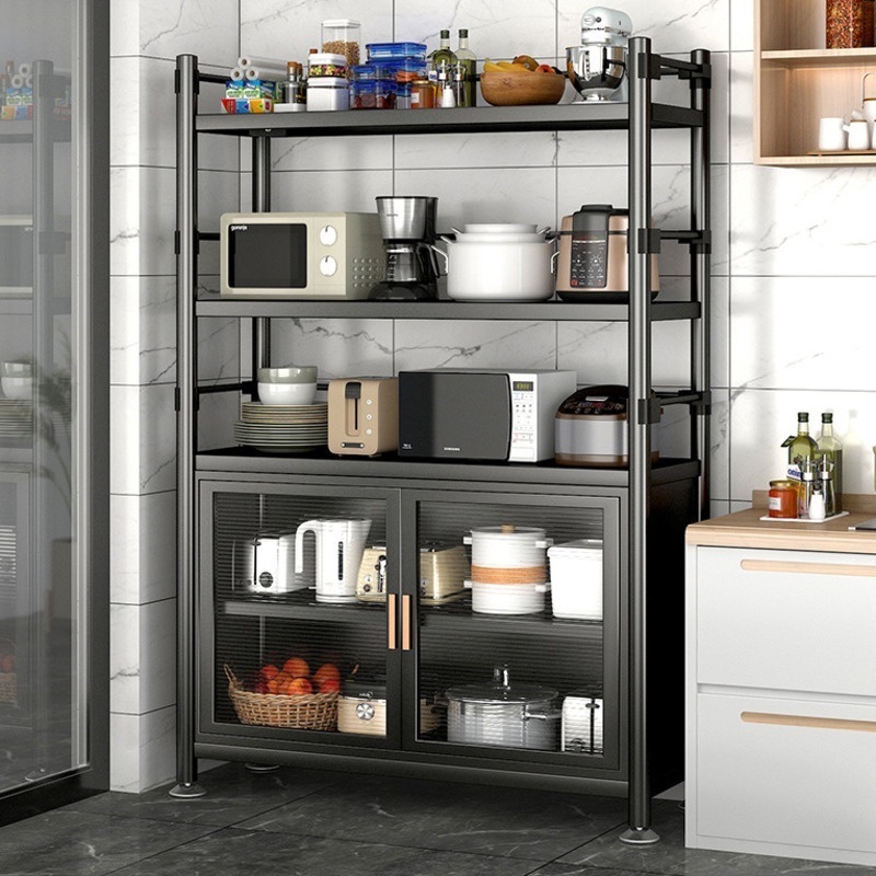 Kitchen Rack Multifunctional Storage Cabinet With Door Floor Kitchen ...