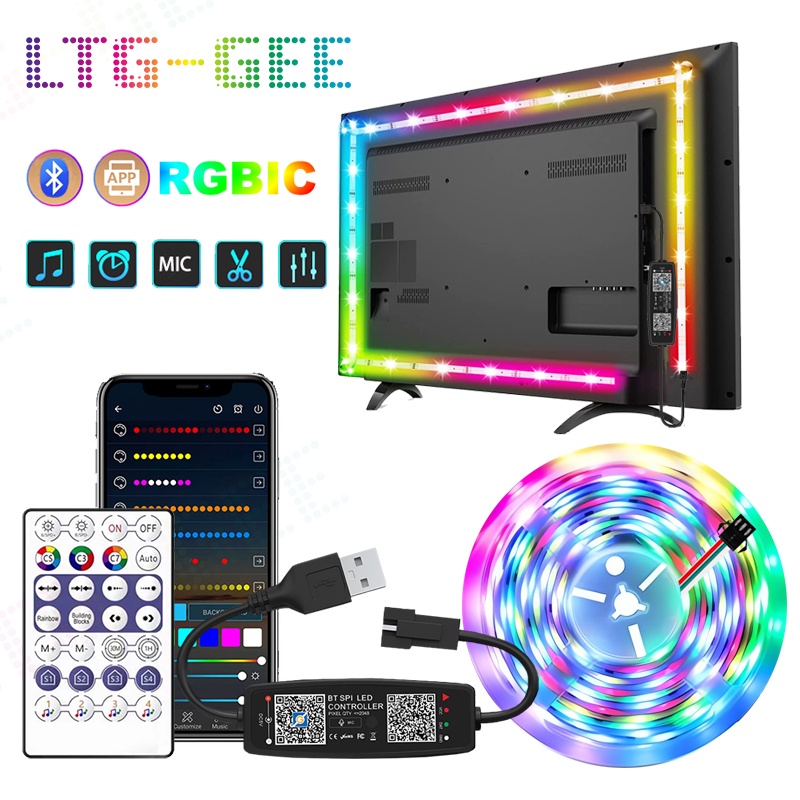 LTG-GEE RGBIC LED Strip Lights Dream Color Ws2812b 5050 2835RGB USB Led ...