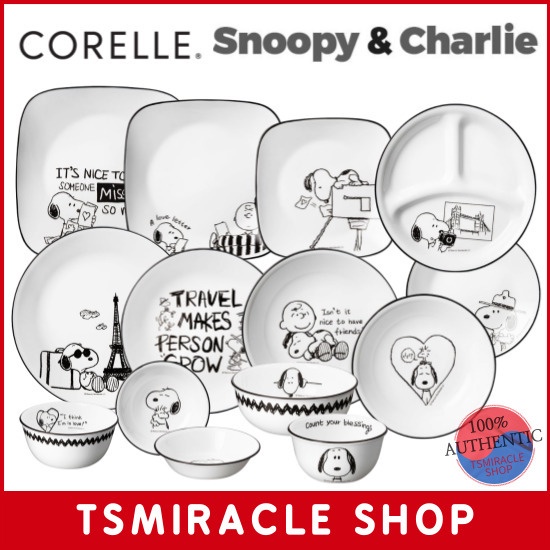 CORELLE PEANUTS Snoopy&Charlie Edition Korean Type Dinnerware ...