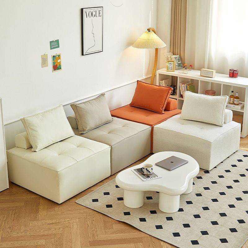 Light Luxury Free Wash Cat Claw Skin Tofu Block Lazy Sofa Small Unit Block Single Person Leisure ...