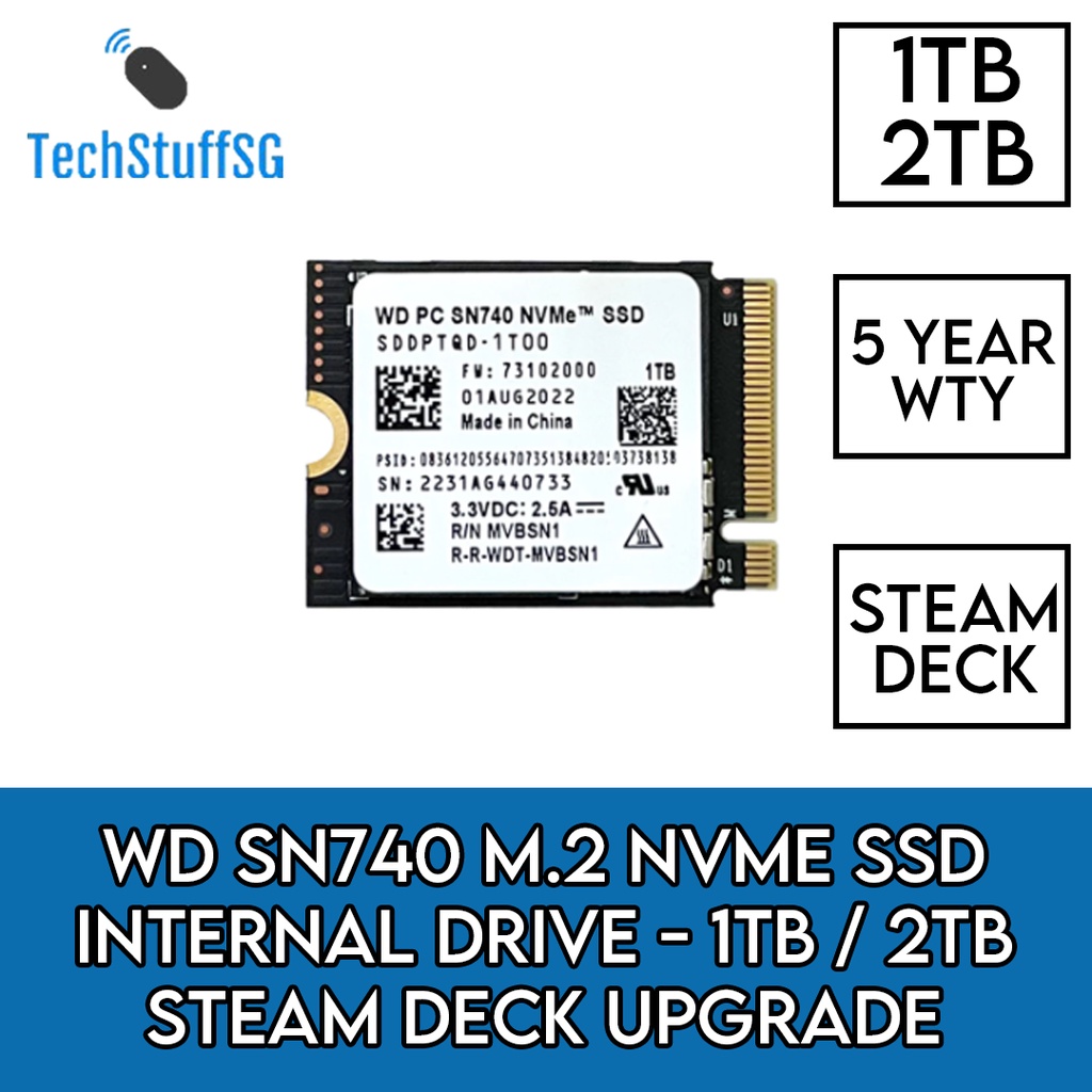 WD SN740 1TB/2TB SSD M.2 2230 PCIE 4.0 Internal Drive for Steam Deck ...