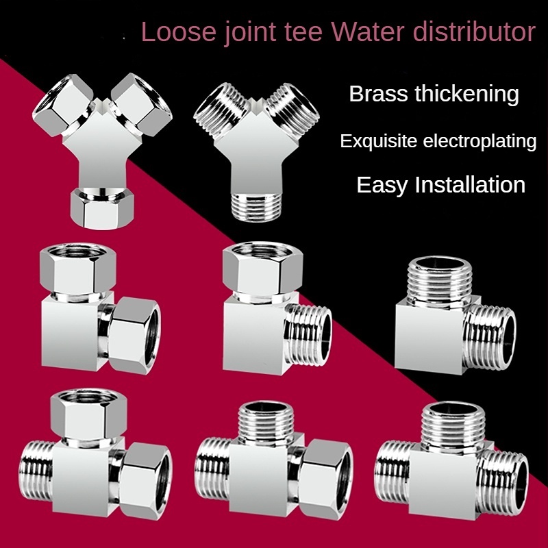 All-brass Three-way Splitter Live Connection Faucet Three-way Splitter ...