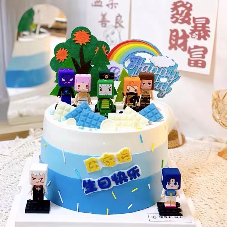 Minecraft Lego Cake Straw blocks birthday Cake topper Assembled ...
