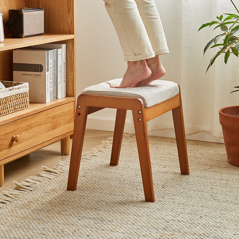 Solid Wood Stool Home Bench Living Room Sofa Stool Simple Dining Room ...