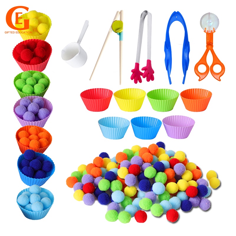 Children Clip Ball Fine Motor Skills Toy Learning Counting Colorful ...