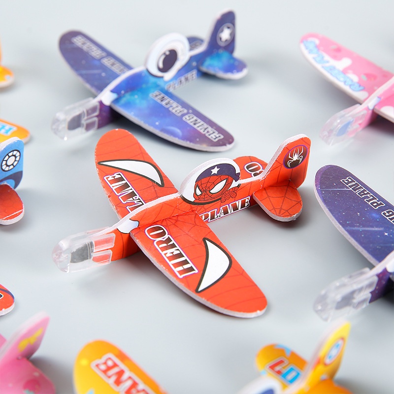 Mini Hand Throwing Small Plane Cartoon diy Assembly Foam Plane Children ...