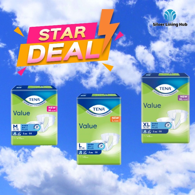TENA Value Adult Unisex Diapers Size M/L/XL | Shopee Singapore