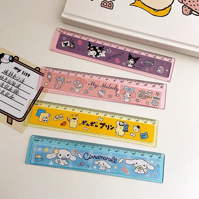 15cm Cartoon Ruler 2 in 1 Straight and Wave Ruler Cute Ruler Straight ...