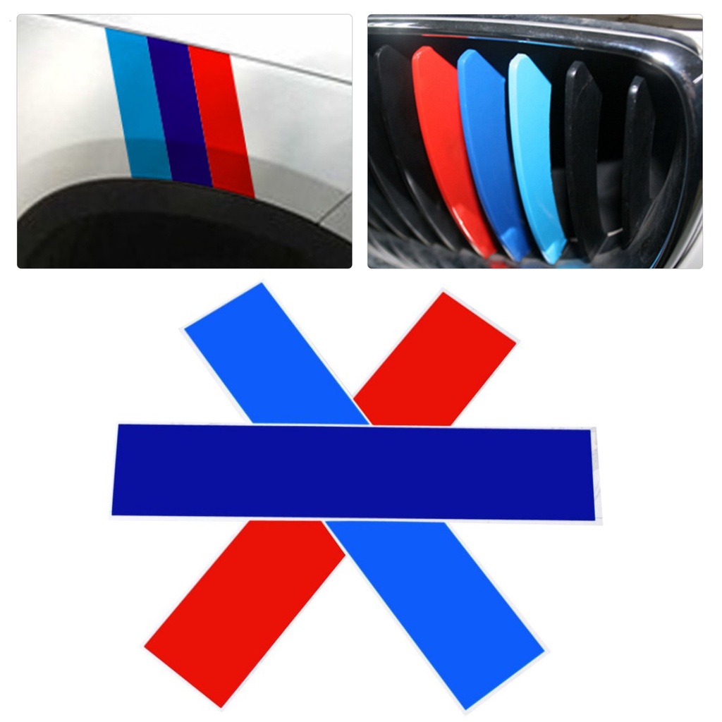 TL 3pcs/set Car Stickers PVC Front Grille Stripe Cover Decals M Power ...