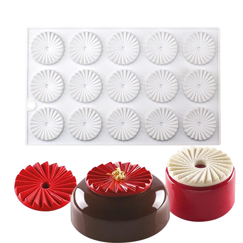 15-Cavity Origami Chocolate Silicone Mousse Mold round Origami Cake ...