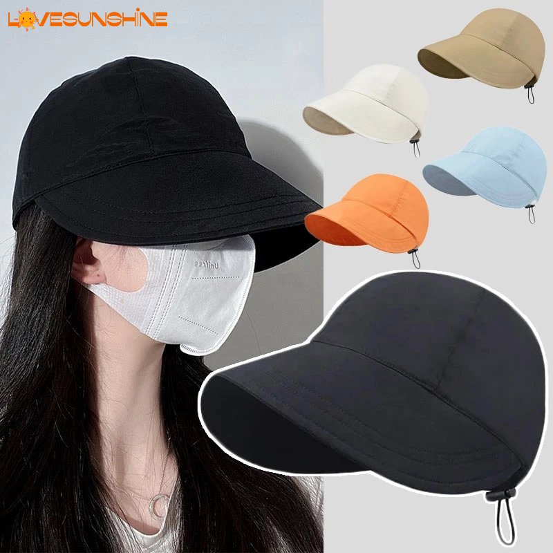 Foldable Wide Brim Sun Hat Drawstring Adjustable Caps for Men Women ...