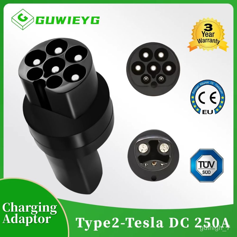 🥀QM GUWIEYG EV Adaptor Type-2 EU To Tesla Plug EV Adapter 250A 500V ...