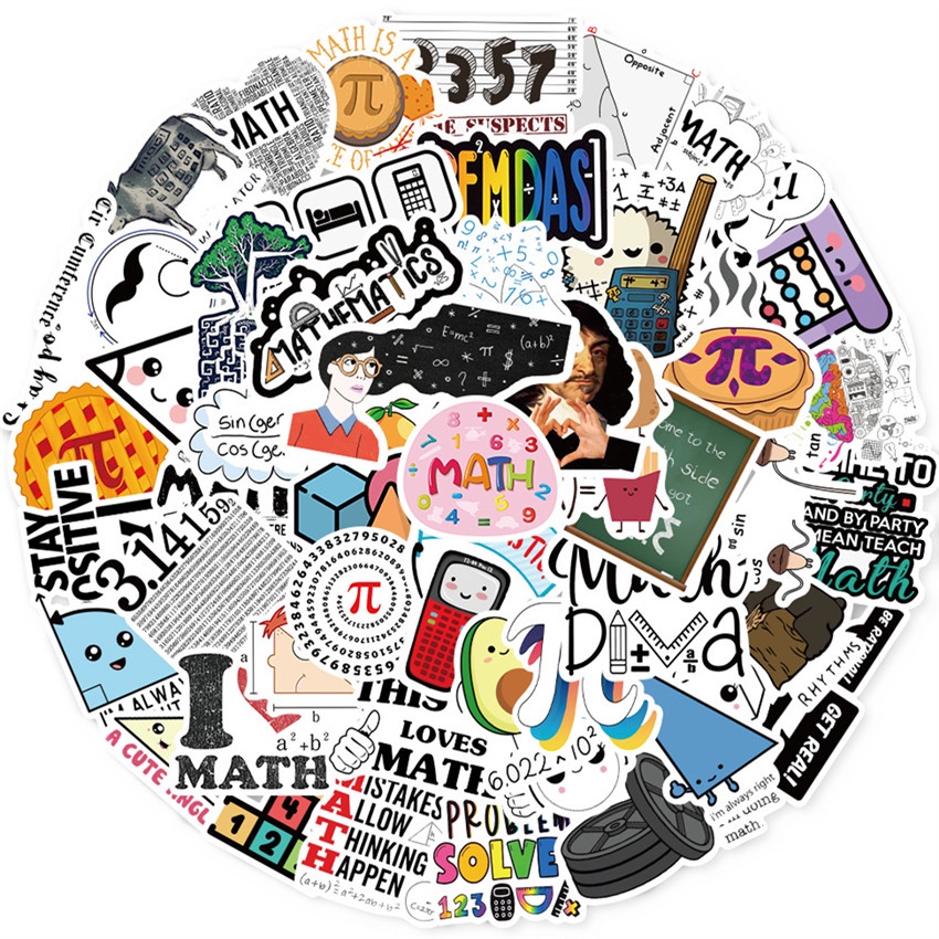 50Pcs/Set Funny Science & Math Art Series 03 Stickers Kids Rewards ...