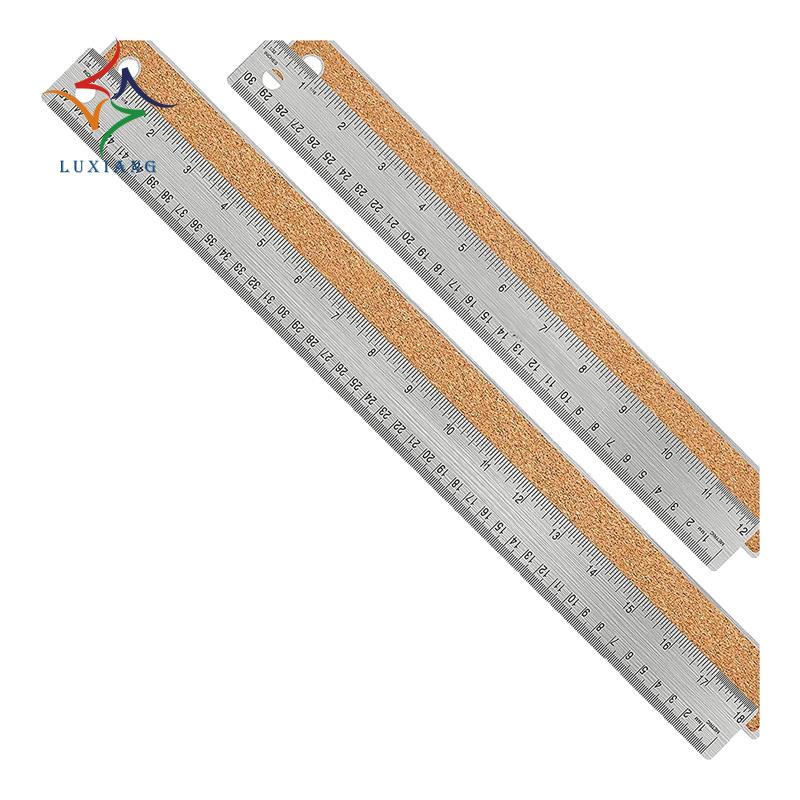 Metal Ruler Non-Slip Ruler Stainless Steel Ruler with Cork Backing:(12 ...
